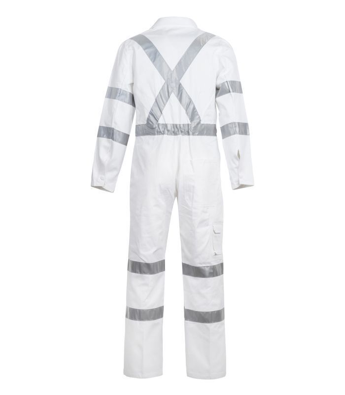 WORKCRAFT Heavyweight Cotton Drill Overall (WHITE) w/ X Back Tape ...