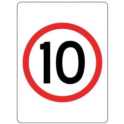 10 SPEED LIMIT PICTO Non Reflective Metal Swing Stand Sign ONLY