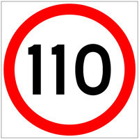 110 SPEED LIMIT PICTO Class 1 Reflective Metal Swing Stand Sign ONLY