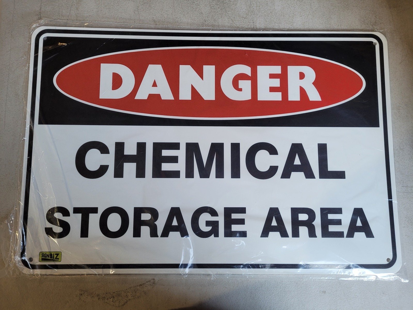DANGER Chemical Storage Area Sign