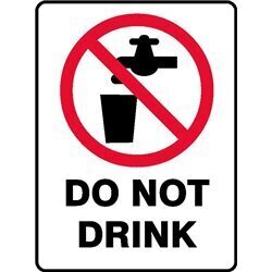 Do Not Drink Sign W/Picto