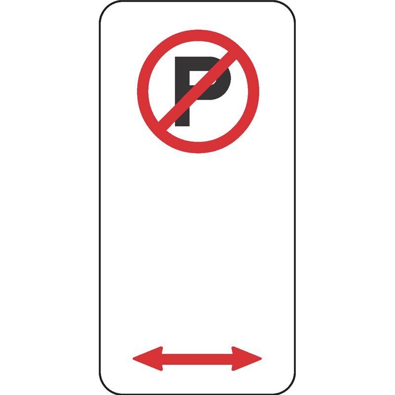 No Parking Arrow Sign Aluminium 450 x 225 Non Reflective