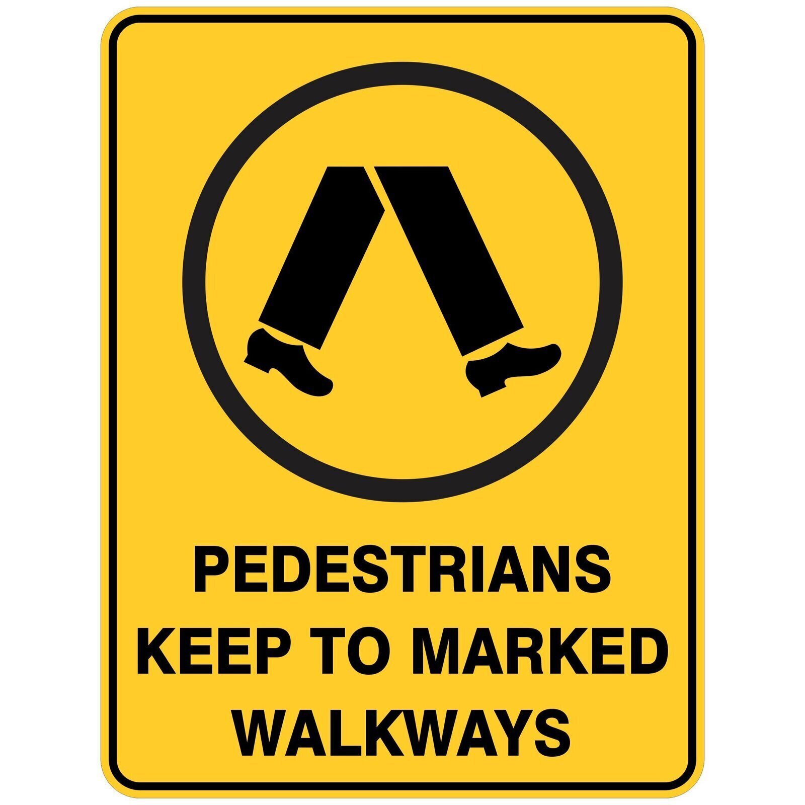 Pedestrians Keep To Marked Walkways W/Picto