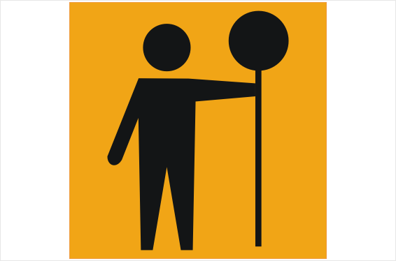 SYMBOLIC STOP/SLOW MAN DAY Non Reflective Metal Sign ONLY