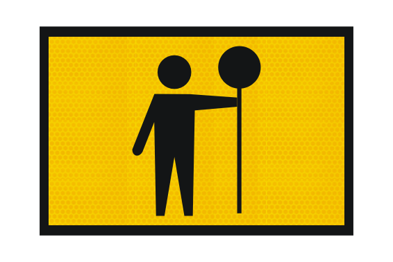 SYMBOLIC STOP/SLOW MAN DAY Class 1 Reflective Metal Sign ONLY