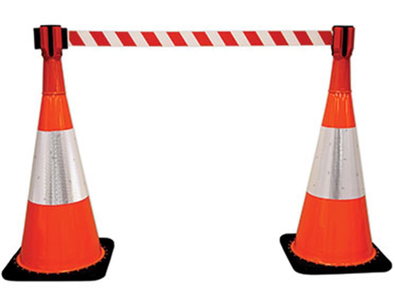 GLOBAL SPILL Retractable Cone Top Barrier Tape 2.8Mtrs