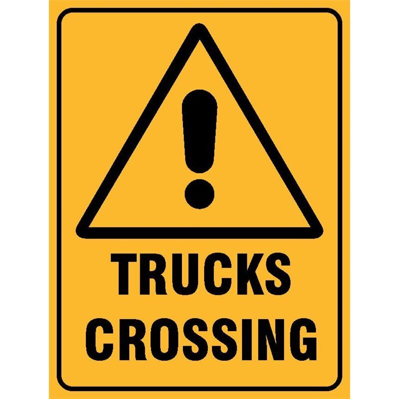 Trucks Crossing Sign W/Picto
