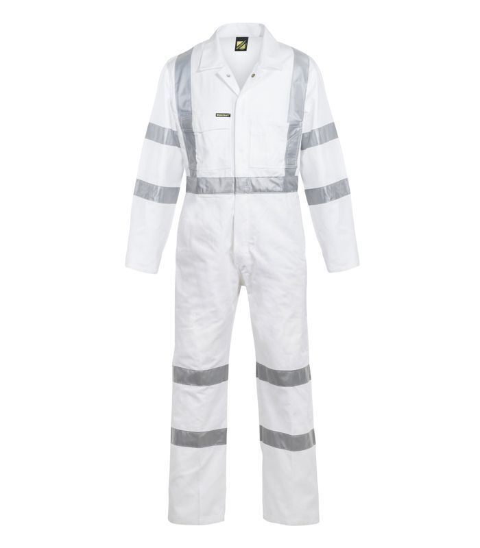 WORKCRAFT Heavyweight Cotton Drill Overall (WHITE) w/ X Back Tape ...