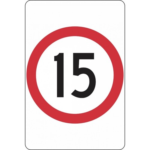 15 SPEED LIMIT PICTO Class 1 Reflective Metal Swing Stand Sign ONLY